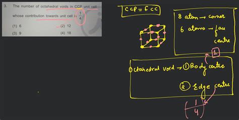 3 The Number Of Octahedral Voids In Ccp Unit Cell Whose Contribution T