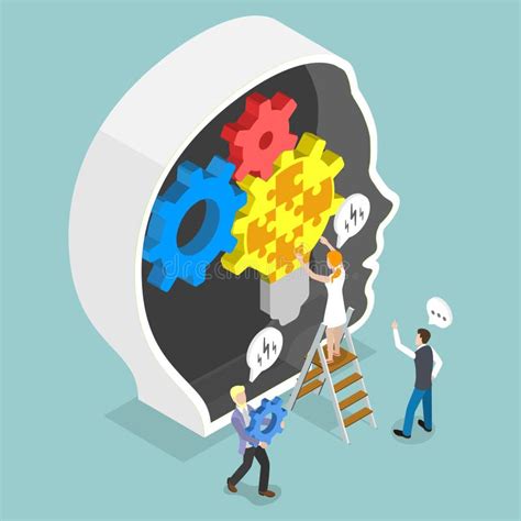 3d Isometric Flat Vector Illustration Of Critical Thinking Stock