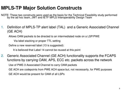 Ppt Mpls Architectural Considerations For A Transport Profile