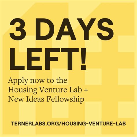 3 Days Left To Apply The Terner Labs Housing Venture Lab And Ideas Terner Labs