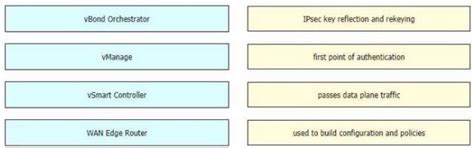 Drag And Drop The Cisco Sd Wan Components From The Left Onto Their Functions On The Right It