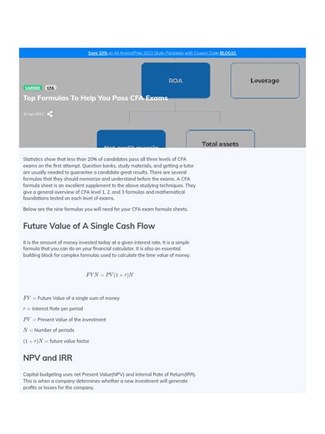Top Formulas To Help You Pass Cfa Exams Analystprep Pdf Financial Services Investing Top Formulas To Help You Pass Cfa Exams Analystprep Pdf Financial Services Investing