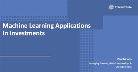 Paul Moody On Linkedin Cfainstitute Ai Machinelearning