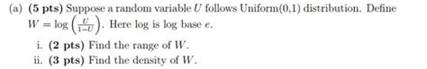 solved a 5 pts suppose a random variable u follows