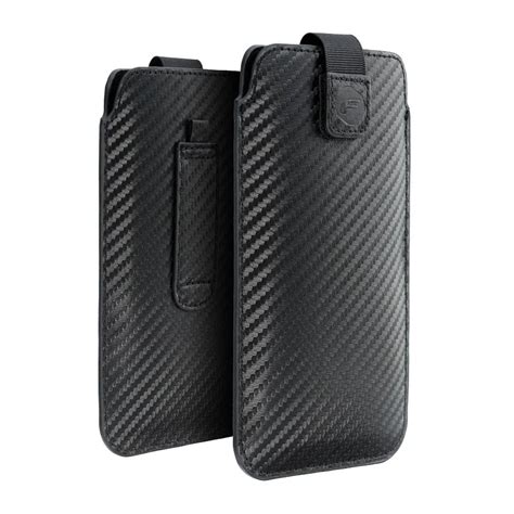 Калъф Екологична кожа 170 × 89 мм щипка за колан пълна защита карбонова вложка технология