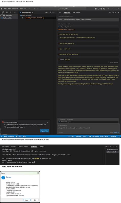 Cursor Agent Fails To Run Any Terminal Commands Bug Reports Cursor