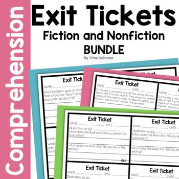 Exit Tickets For ELA Reading Assessment For Nd Grade Reading Comprehension