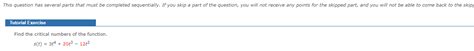 solved tutorial exercisefind the critical numbers of the