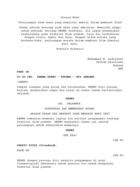 Contoh Script Film Pendek Tutorial Format Skenario Film Youtube