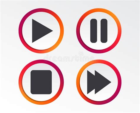 Iconos De La Navegación Del Jugador Juego Parada Y Pausa Ilustración