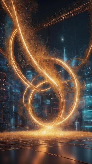 Premium Ai Image Futuristic Of Circular Flow Of Particles Digital Cyberspace Network