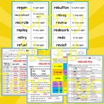 Prefix Re Worksheet By Crazy About Teaching Teachers Pay Teachers