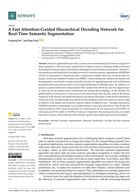 Pdf A Fast Attention Guided Hierarchical Decoding Network For Real