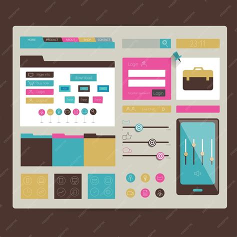 Premium Vector Flat Template Trend User Interface Infographic