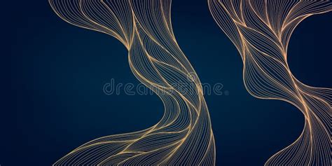 Vector Abstract Golden Luxury Pattern Lines Background Line Arts Wallpaper Stock Vector