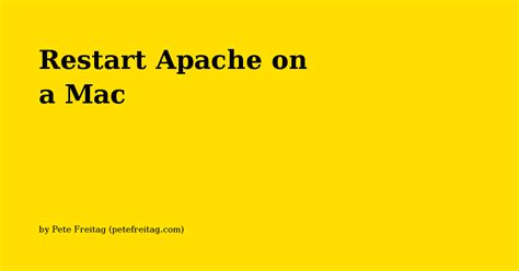 Restart Apache On A Mac