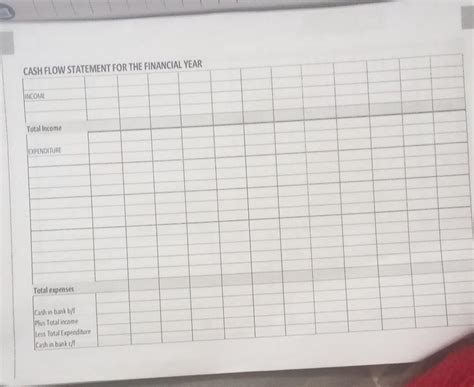 Solved I Need Help With A Cash Flow Financial Year Statement
