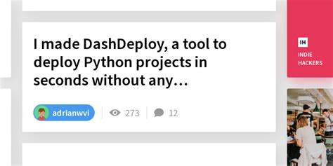 i made dashdeploy a tool to deploy python projects in seconds without
