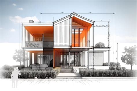 Premium AI Image Architecture D And Blueprints Representation Generative Ai