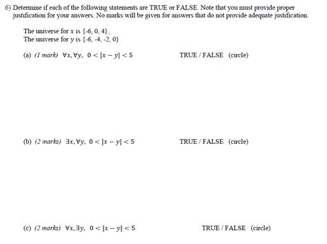 Solved Determine If Each Of The Following Statements Are Chegg