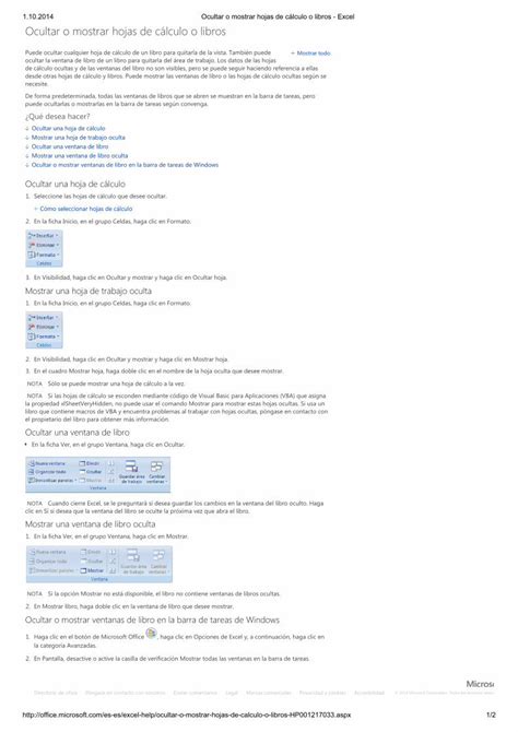 Pdf Ocultar O Mostrar Hojas De C Lculo O Libros Excel Dokumen Tips