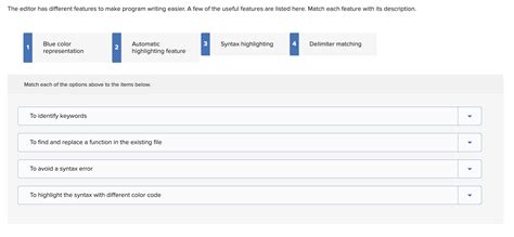 Solved The editor has different features to make program | Chegg.com