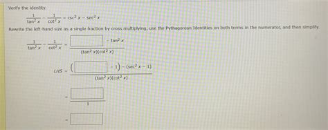 answered verify the identity 1 1 csc x … bartleby