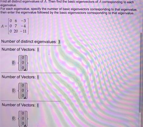 Solved Find All Distinct Eigenvalues Of A Then Find The