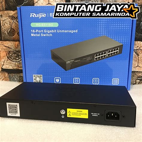 Jual Ruijie Rg Es116g 16 Port Gigabit Unmanaged Switch Metal Shopee Indonesia