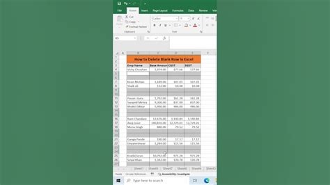 How To Delete Multiple Blank Rows In Excel Sheet Youtube