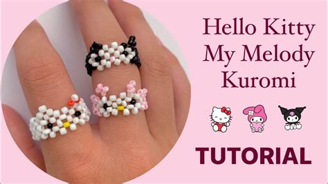 Beaded Hello Kitty Ring Tutorials Hello Kitty My Melody Kuromi