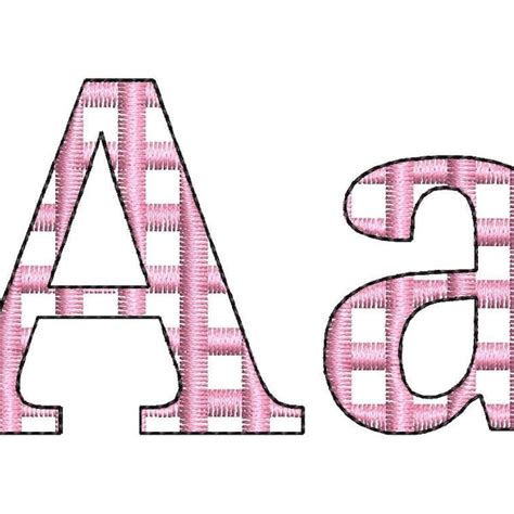 Checker Embroidery Font Etsy