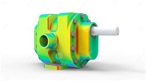 3d Rendering Fea Study Of The Housing Of An Assembly Stock