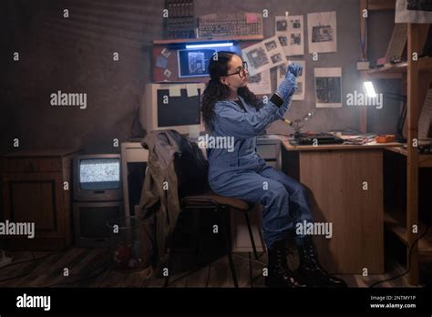 Laptop Disassembling Engineer Look On Broken Memory Ram From Laptop