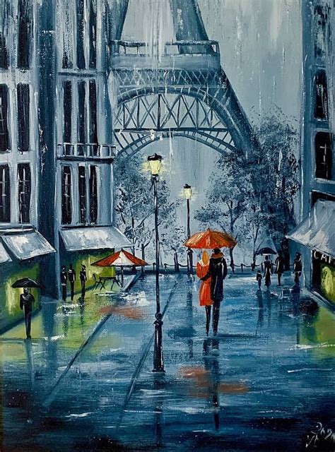 Картина «Влюбленная парочка в Париже Холст на подрамнике Масло 2021 г