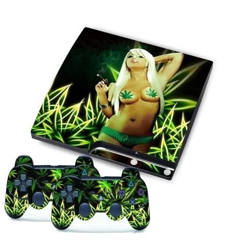 ME Sexy Lady Cool Pour PS Slim PlayStation Slim Console et Contrôleur Film Autocollant