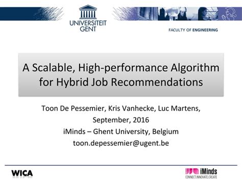 a scalable high performance algorithm for hybrid job recommendations ppt