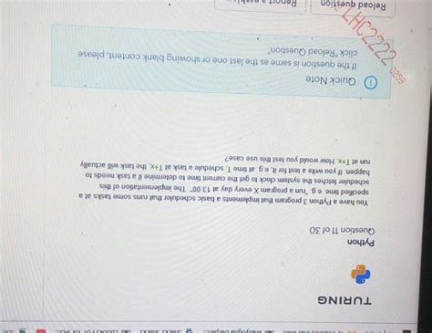 Turing Python Question 11 Of 30 You Have A Studyx