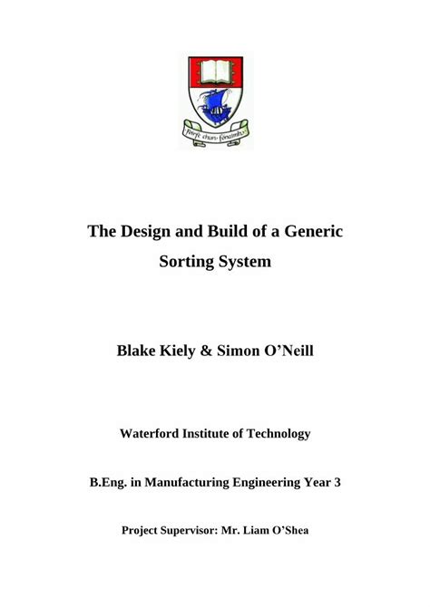 Pdf Thesis Generic Sorting System Dokumentips