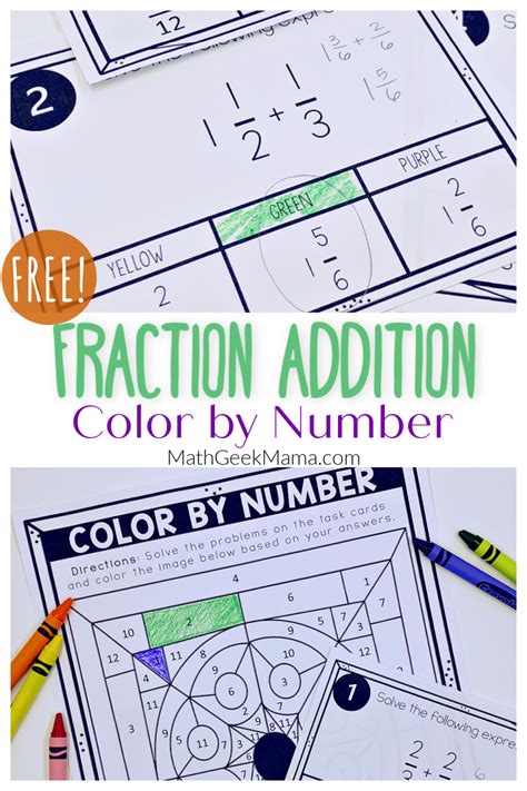 Master Color By Number Fraction Addition For Better Math Skills
