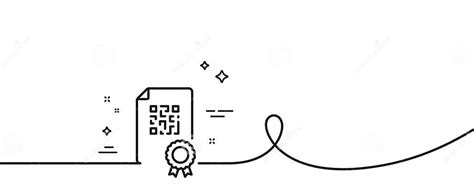 Qr Code Line Icon Scan Barcode Sign Continuous Line With Curl Vector