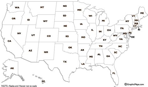 Usa States Map With Abbreviations