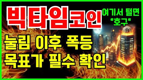 빅타임 전문가 🔥눌림 이후 폭등 구간🔥대응 전략 및 신규 타점 확인하세요🔴 Youtube
