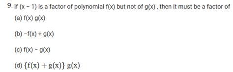 Rd Sharma Solutions Class 9th Ch 6 Factorization Of Polynomials Mcq