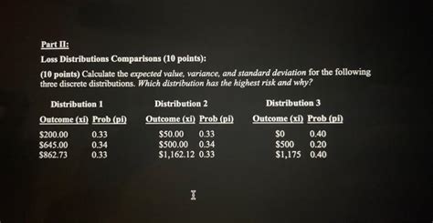 Solved Part Ii Loss Distributions Comparisons 10 Points
