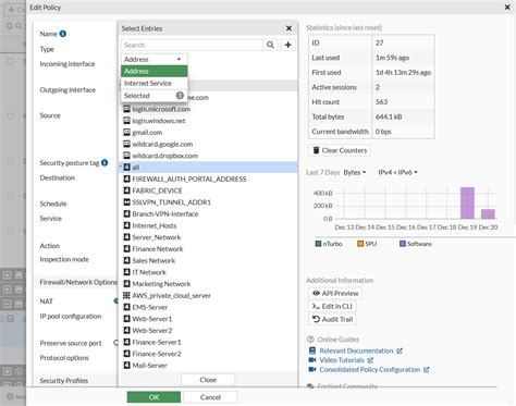 Optimize Policy And Objects Pages And Dialogs 7 4 2 Fortigate