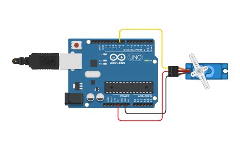 Circuit Design Servo Motorsweep Tinkercad