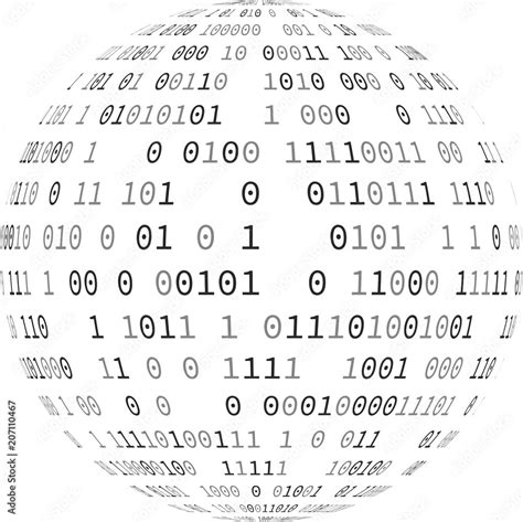 Vector Illustration Of Globe With Binary Code Isolated Over White Stock Vector Adobe Stock