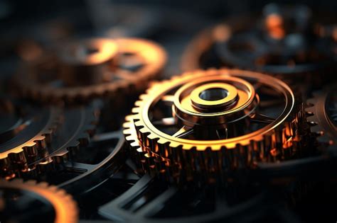 Premium Photo Abstract Design Of Interconnected Gears Generative Ai
