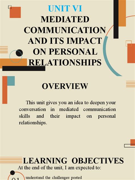 Unit Vi Mediated Communication And Its Impact Personal Relationships Download Free Pdf